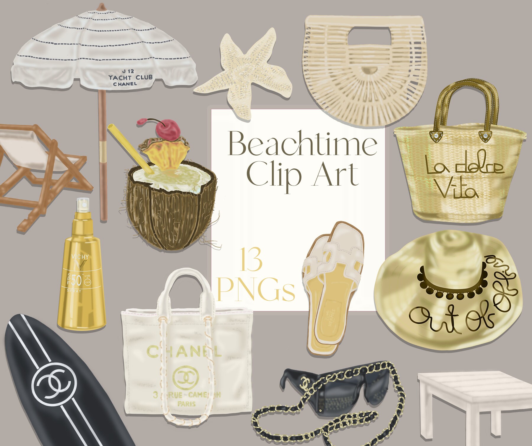 Beach Clipart, Summer Clip Art, Vacation Clip Art, Summer Stickers ...