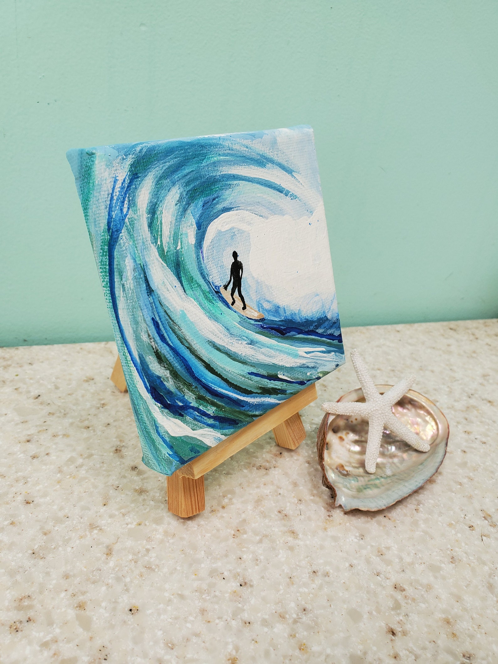Mini Handpainted Surfer - Etsy