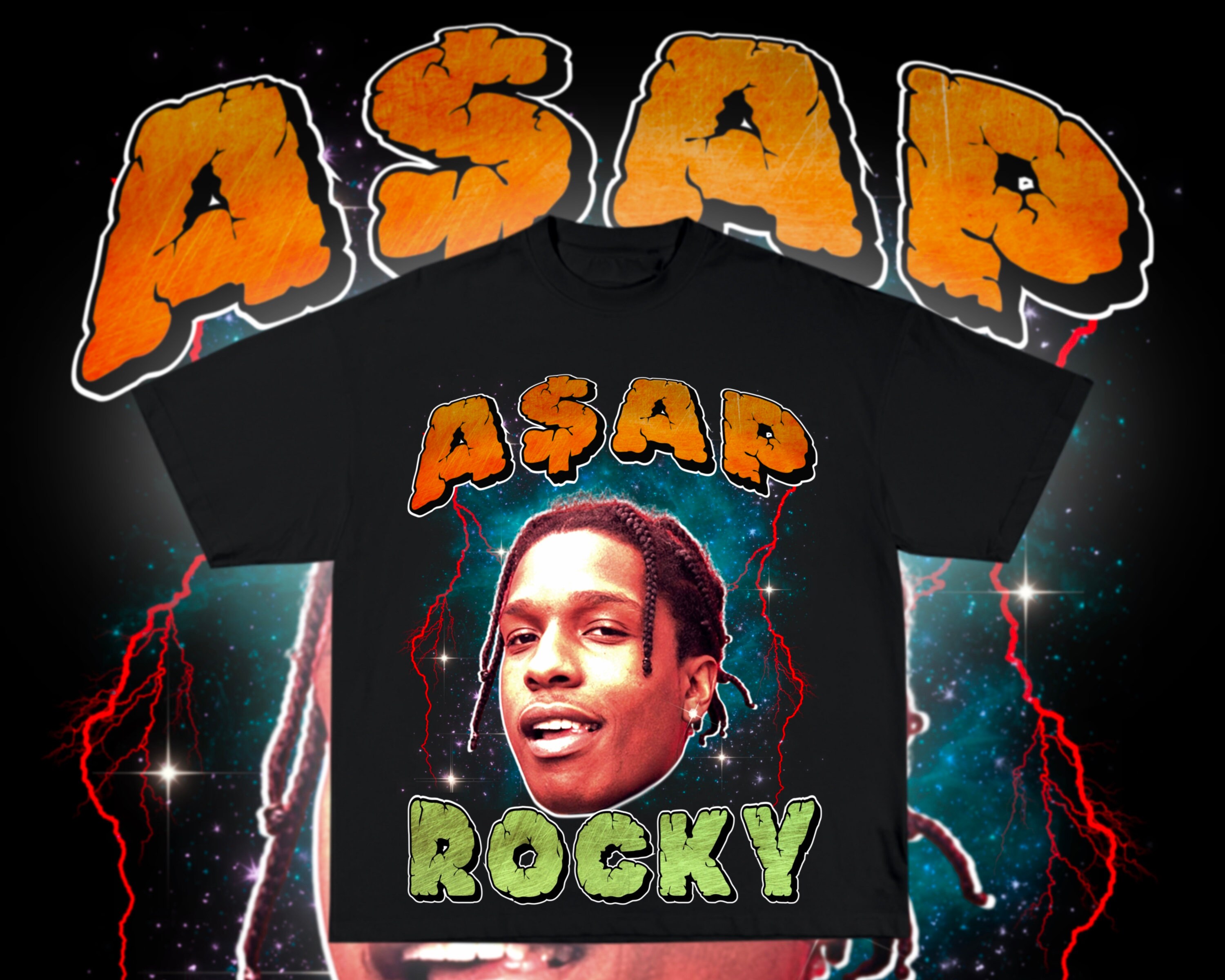 ASAP Rocky Png,rap Tee Design, Digital Download, Vintage Bootleg Style ...