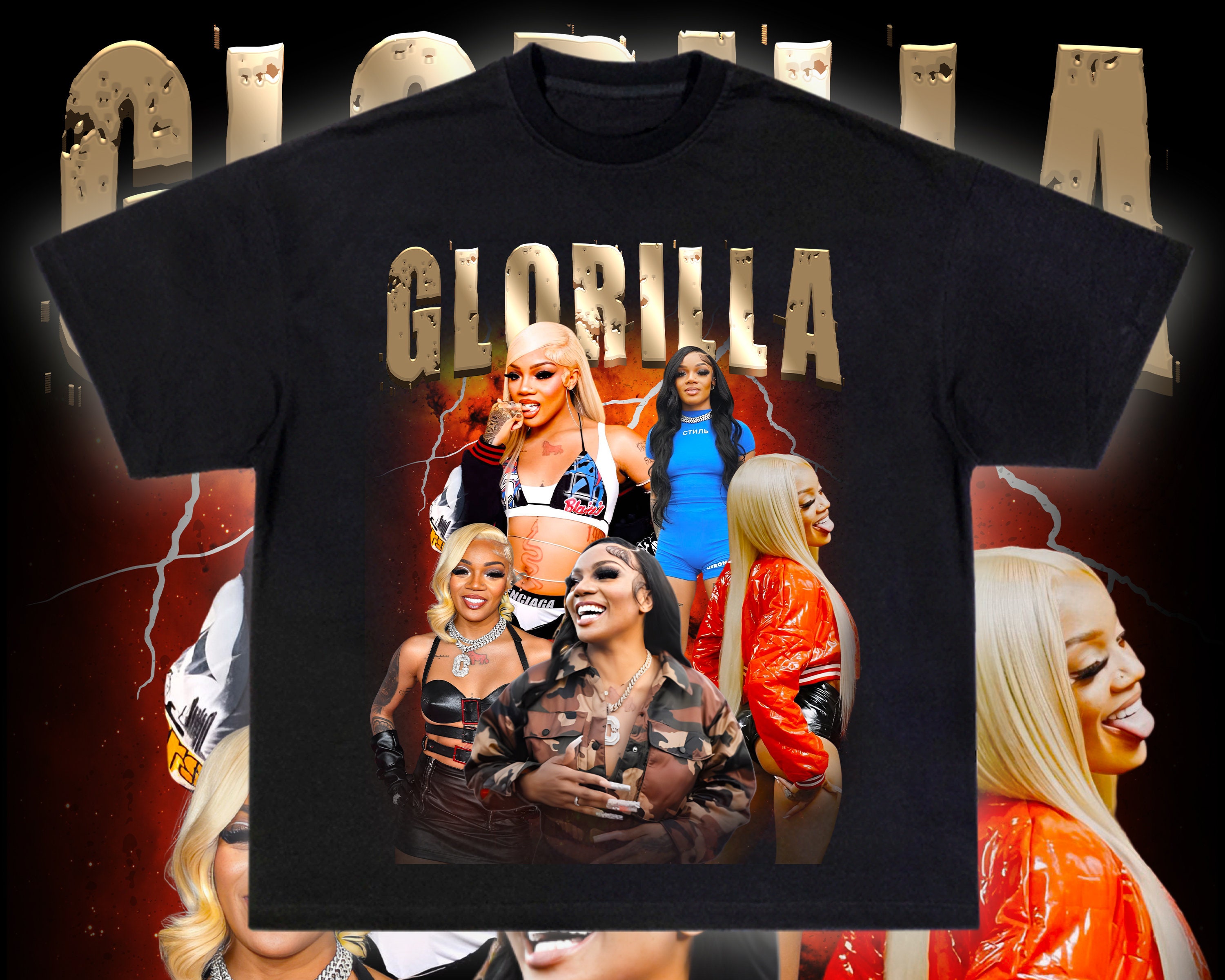 Ready to print rapper tshirt design, bootleg style Glorilla png file ...