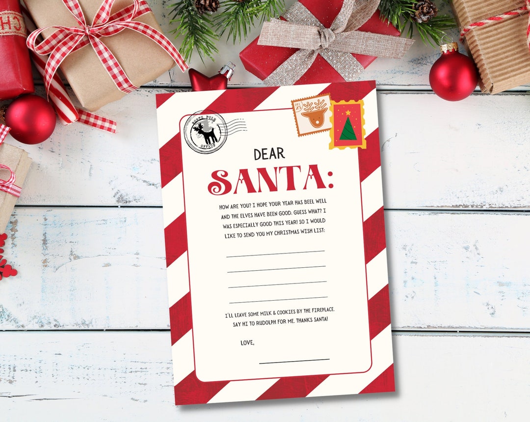 Christmas Santa Letter, Letter to Santa, Printable Santa Letter ...