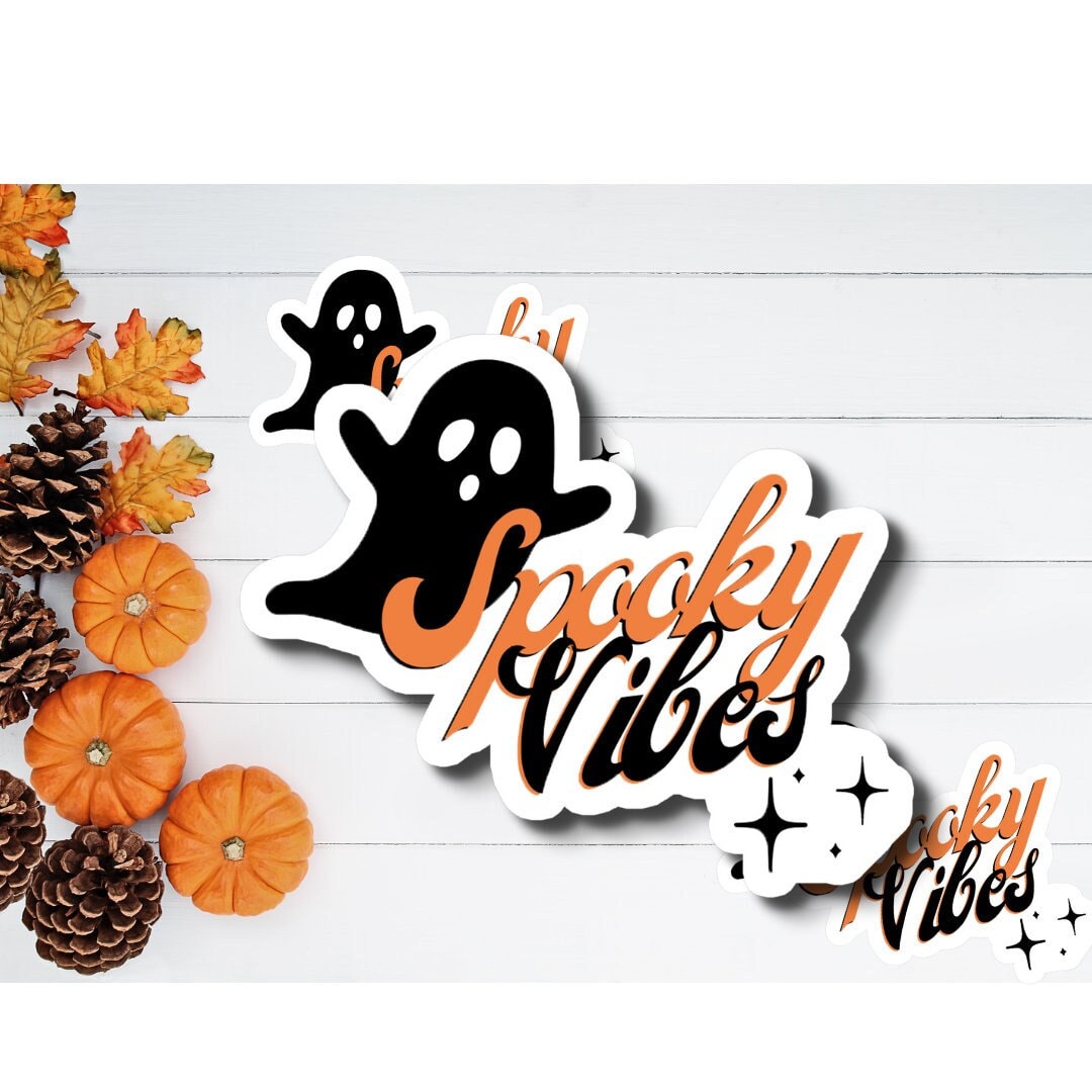 Spooky Vibes Sticker, Fall Sticker, Halloween Sticker, Ghost Sticker ...