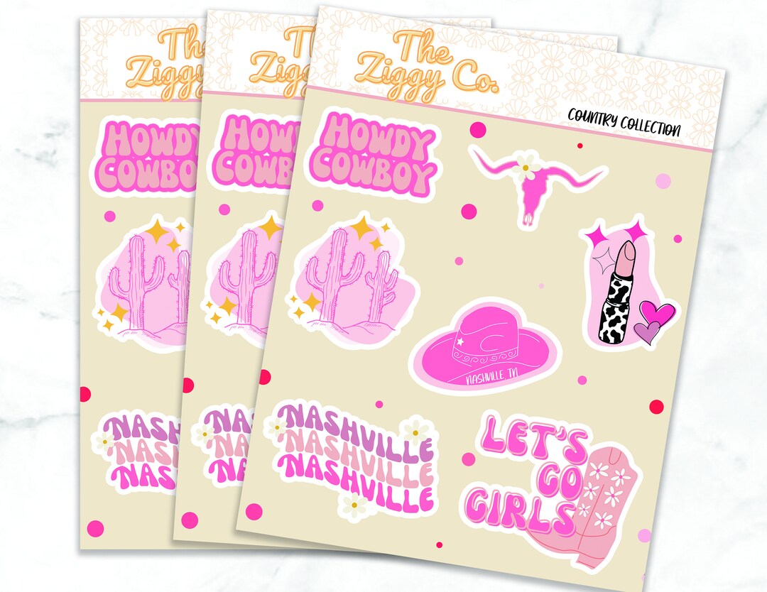 Country Stickers, Country Sticker Sheet, Nashville Stickers, Country ...