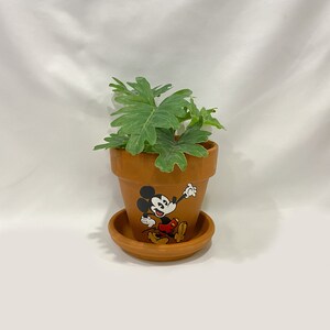 Disney Steamboat Willie / Mickey Mouse Terracotta Clay Pot Hand Painted ...