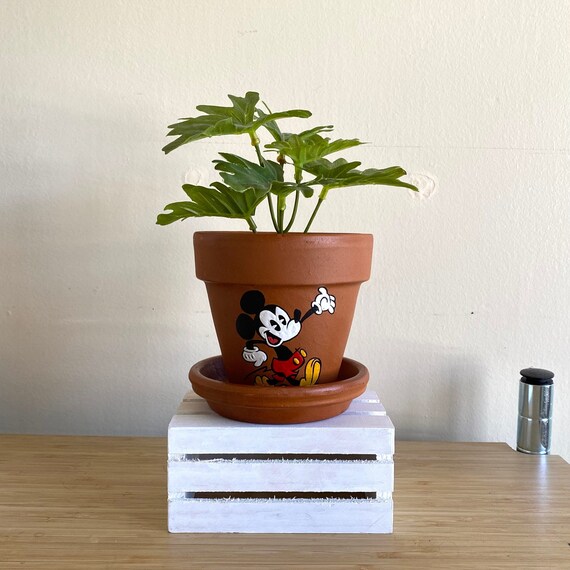 Disney Steamboat Willie / Mickey Mouse Terracotta Clay Pot | Etsy