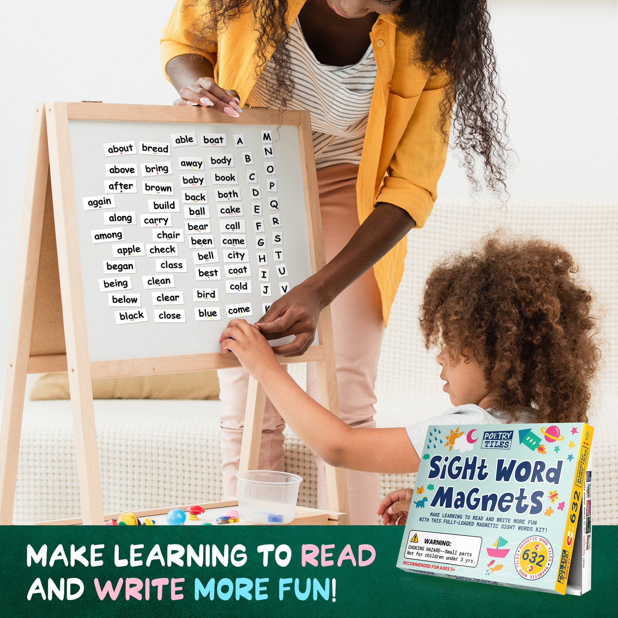 Poetry Tiles Sight Word Magnets for Fridge 632 Pc Home School ...