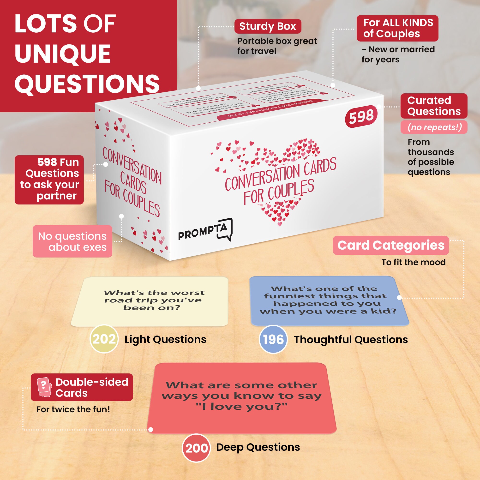 598 Conversation Cards for Couples Card Games for Couples - Etsy