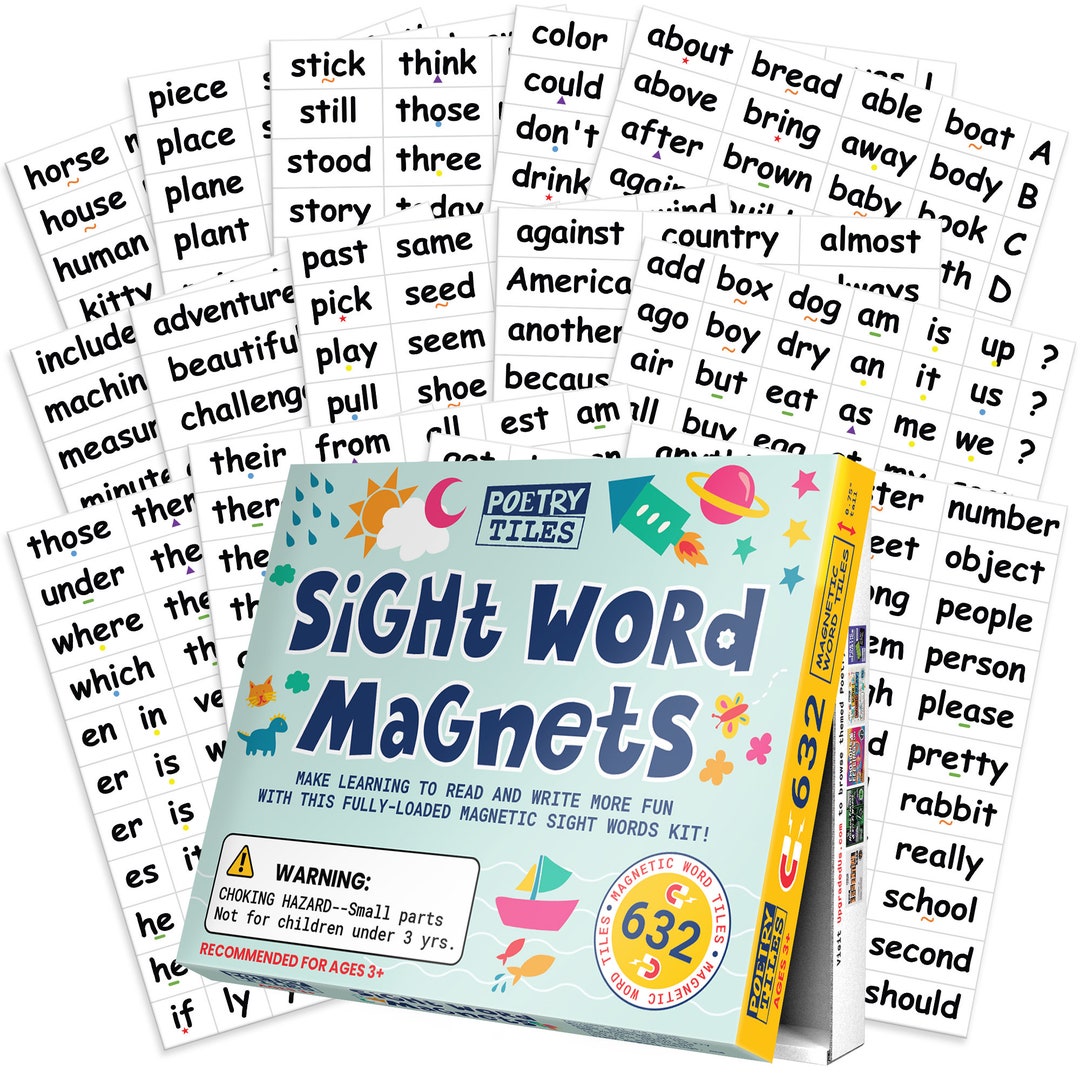 Poetry Tiles Sight Word Magnets for Fridge 632 Pc Home School ...