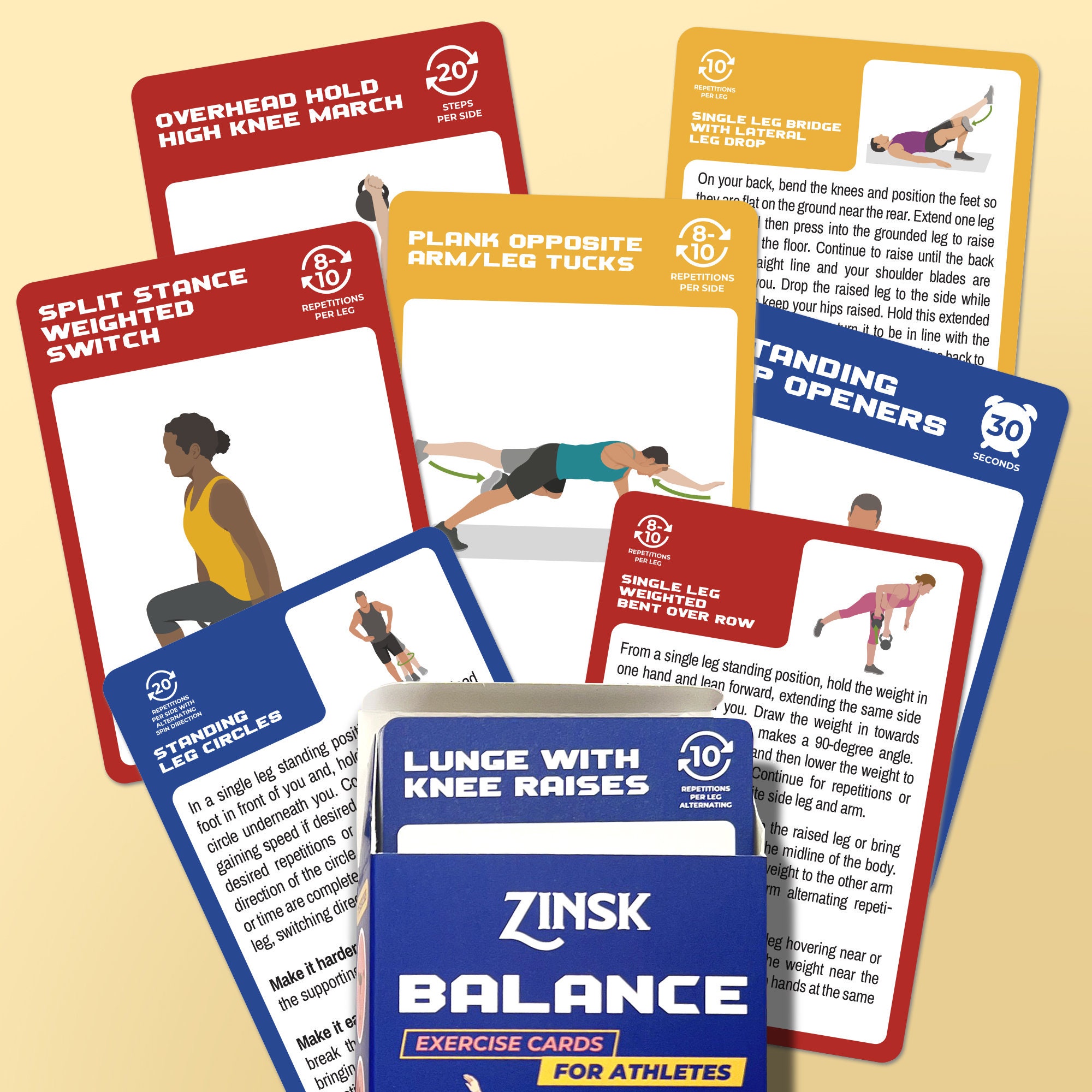 Balance Exercise Cards for Athletes 75 Workout Cards to - Etsy