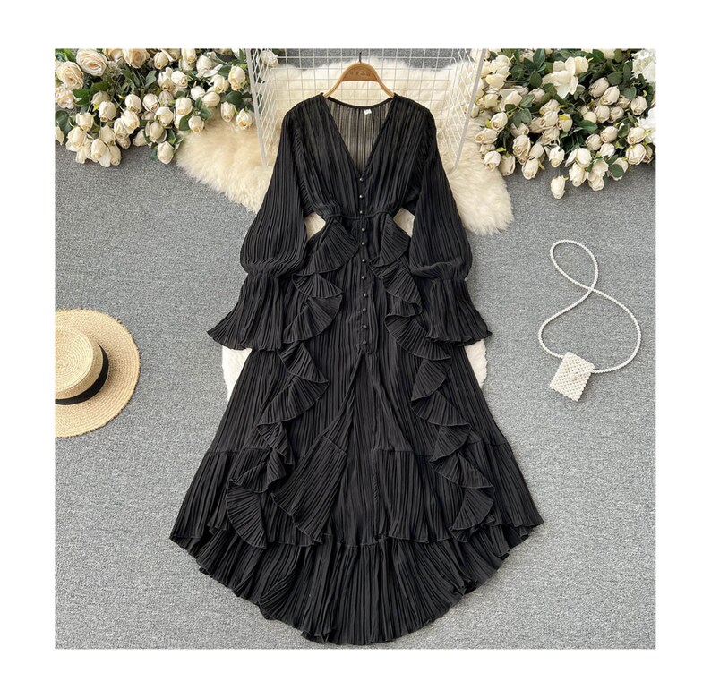 Cottagecore Dress Beach Dress V-neck Dress French Fairy - Etsy