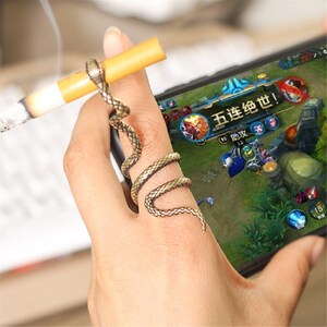 Snake Smoke Frame Ring, Smoking Ring, Adjustable Ring, Fashionable ...