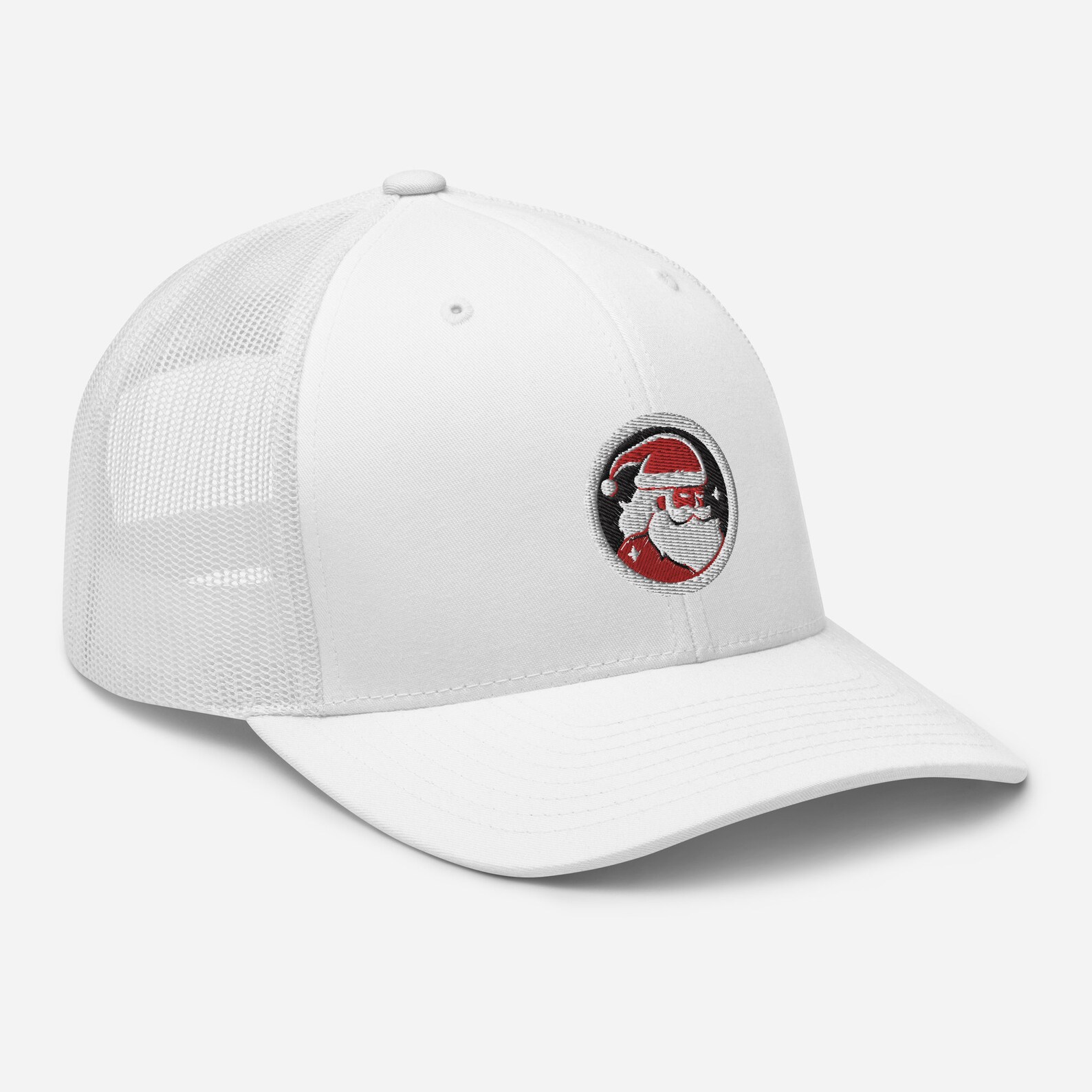 Santa Claus Embroidered Trucker Hat, Holiday Christmas Cap, Kris ...