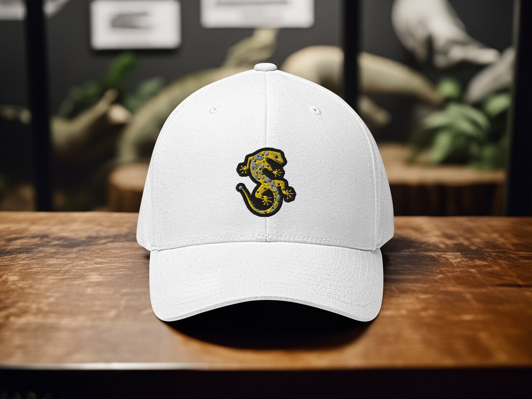 Leopard Gecko Embroidered Baseball Cap, Flexfit Structured Twill Cap ...