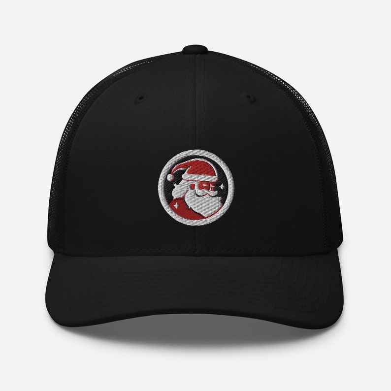 Santa Claus Embroidered Trucker Hat, Holiday Christmas Cap, Kris ...