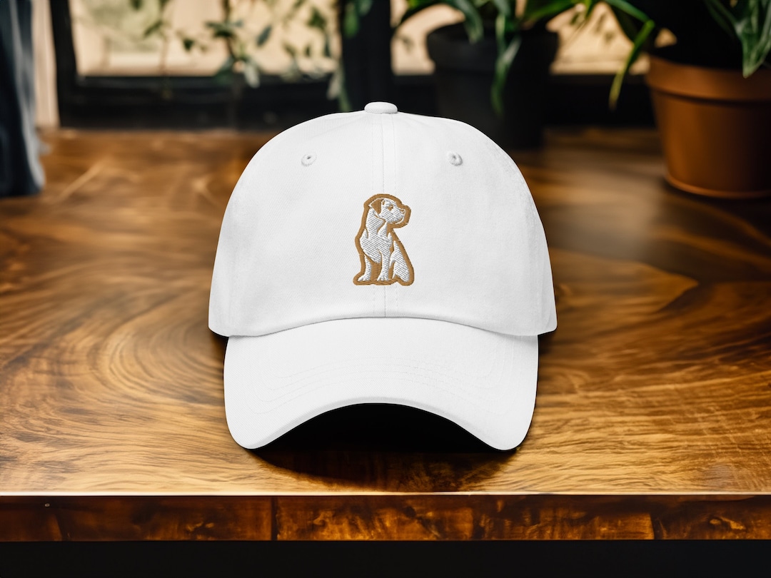 Great Dane Excellence: Gold and White Embroidered Dog Dad Hat ...