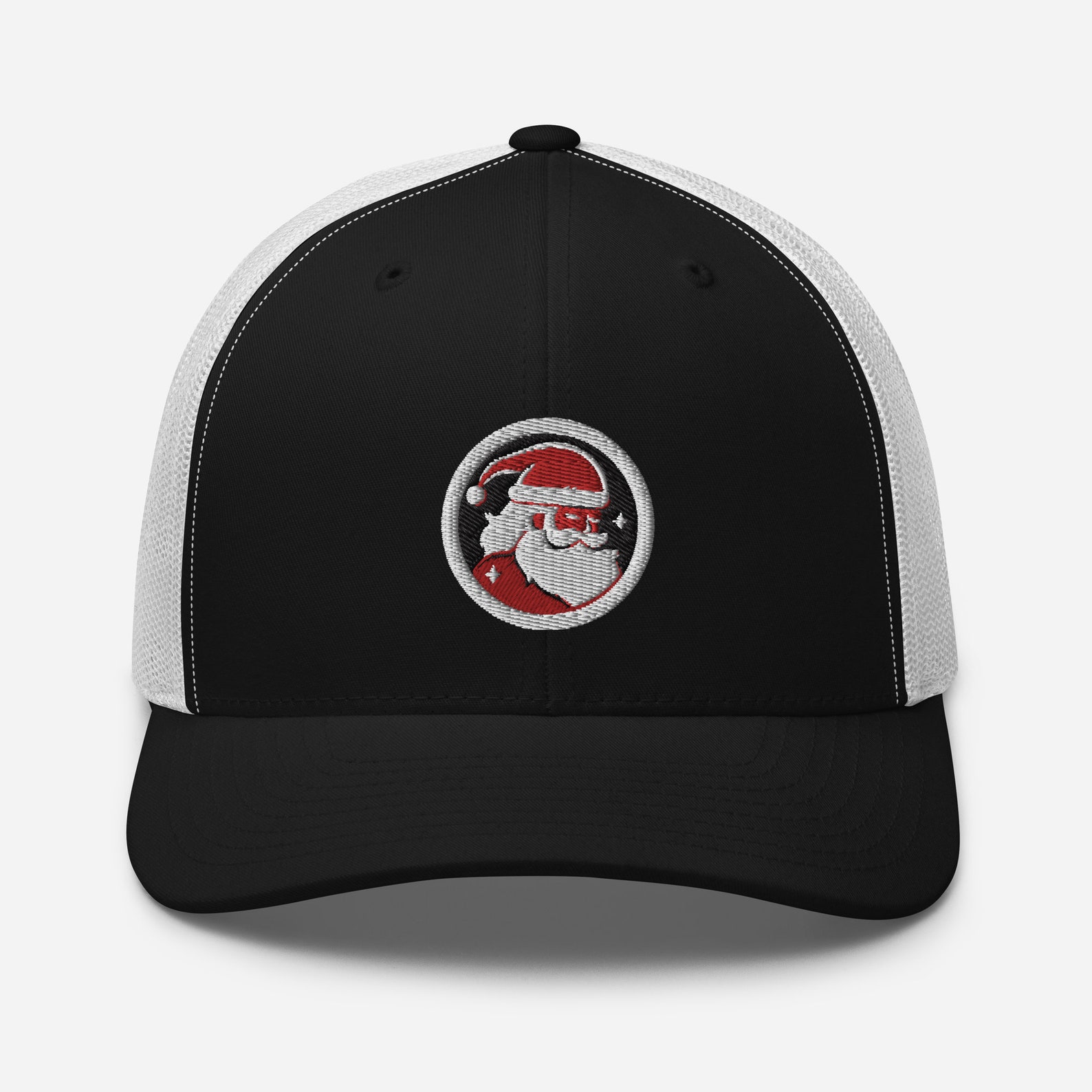Santa Claus Embroidered Trucker Hat, Holiday Christmas Cap, Kris ...
