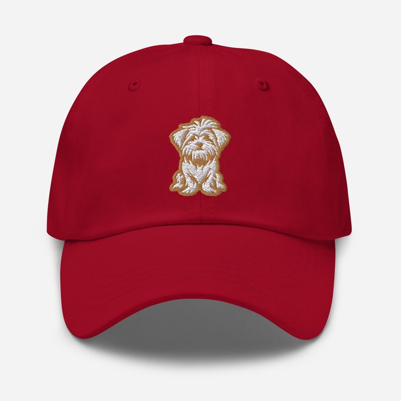Morkie Embroidered Dad Hat, Morkshire Terrier Adjustable Baseball Cap ...