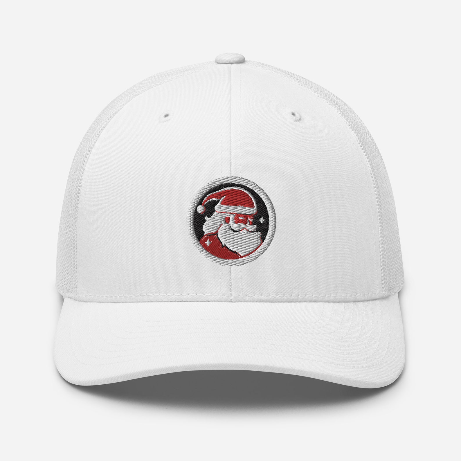 Santa Claus Embroidered Trucker Hat, Holiday Christmas Cap, Kris ...