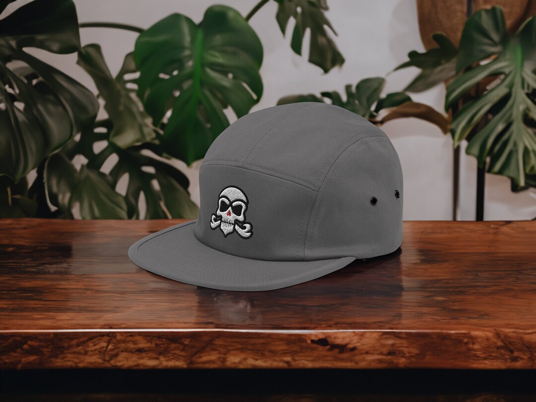 Skull & Crossbones Embroidered Five Panel Cap, Soul Seeker 5-panel ...