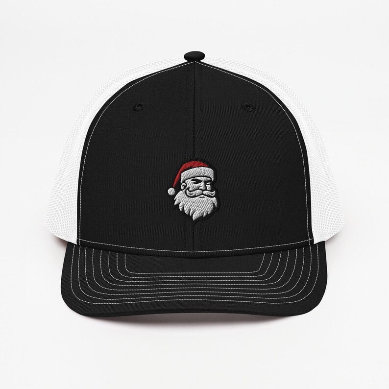 Embroidered Santa Trucker Cap, Adjustable Christmas Baseball Hat - Etsy