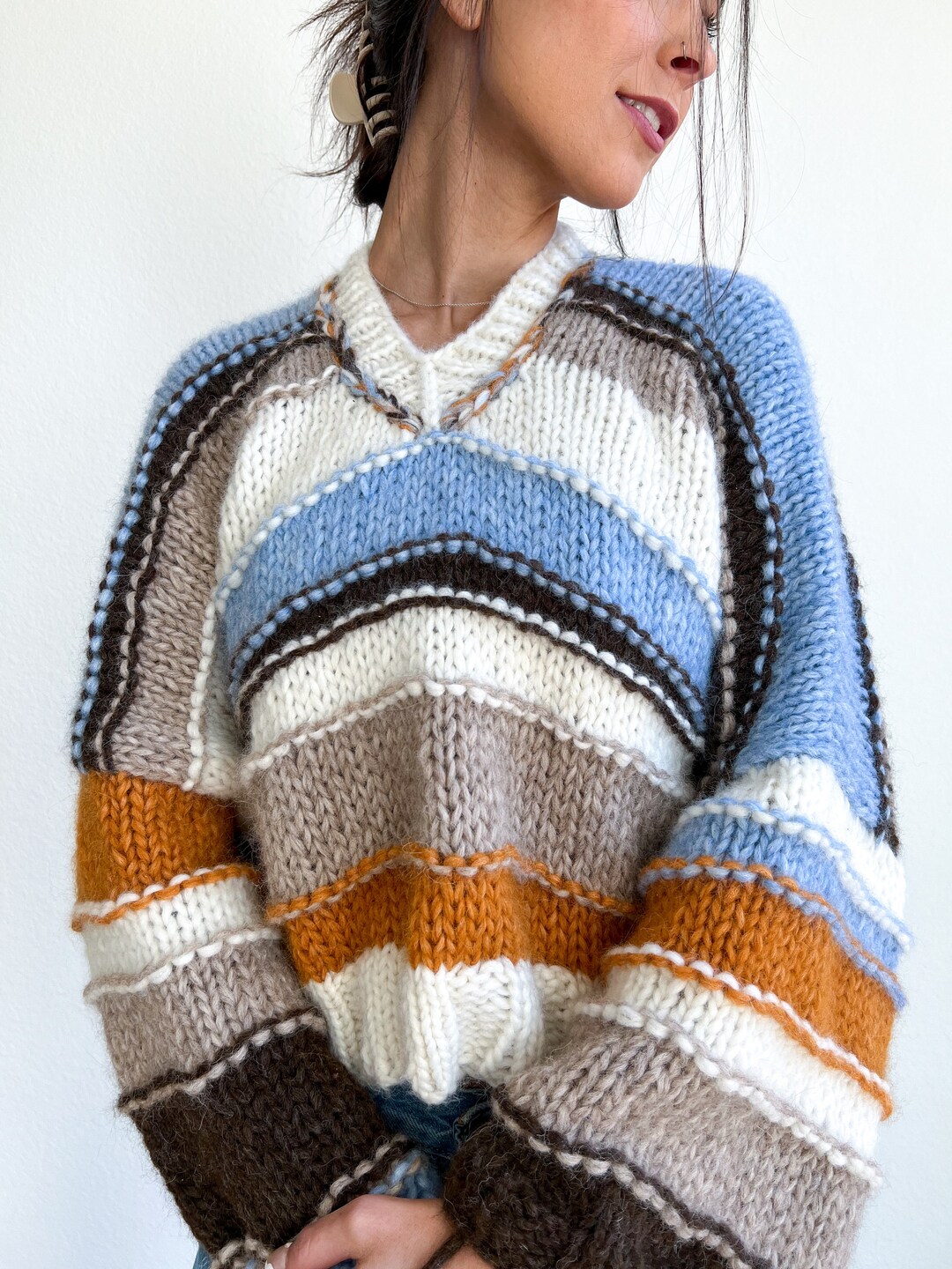 Louise Sweater | Knitted Sweater | Light Weight | Digital Download | V ...