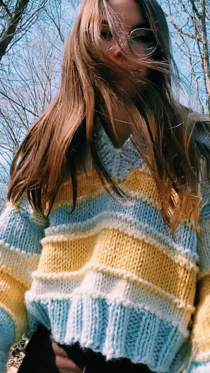 Louise Sweater Knitted Sweater Light Weight Digital - Etsy