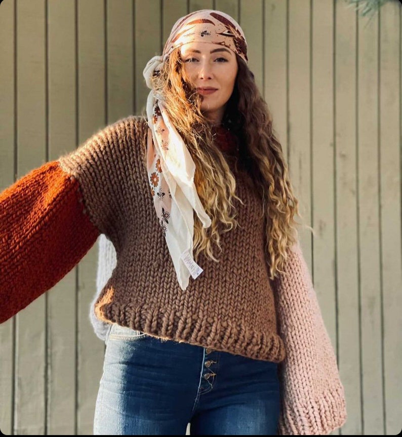 Block Party Sweater: Beginner Friendly Chunky Cropped Knitting - Etsy