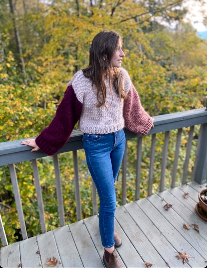 Block Party Sweater: Beginner Friendly Chunky Cropped Knitting | Etsy