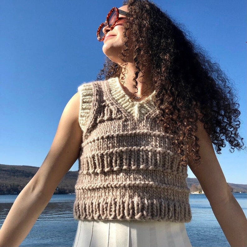 CHARLIE VEST Pattern Knitted Vest Beginner Friendly - Etsy