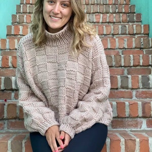 CHECK MATE SWEATER | Knitting Pattern | Sweater Pattern - Etsy