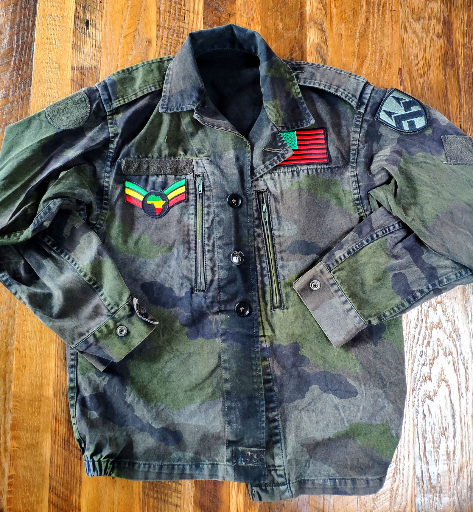 Military Jacket Authentic Military Jacket Upcycled Positive Vibes ...