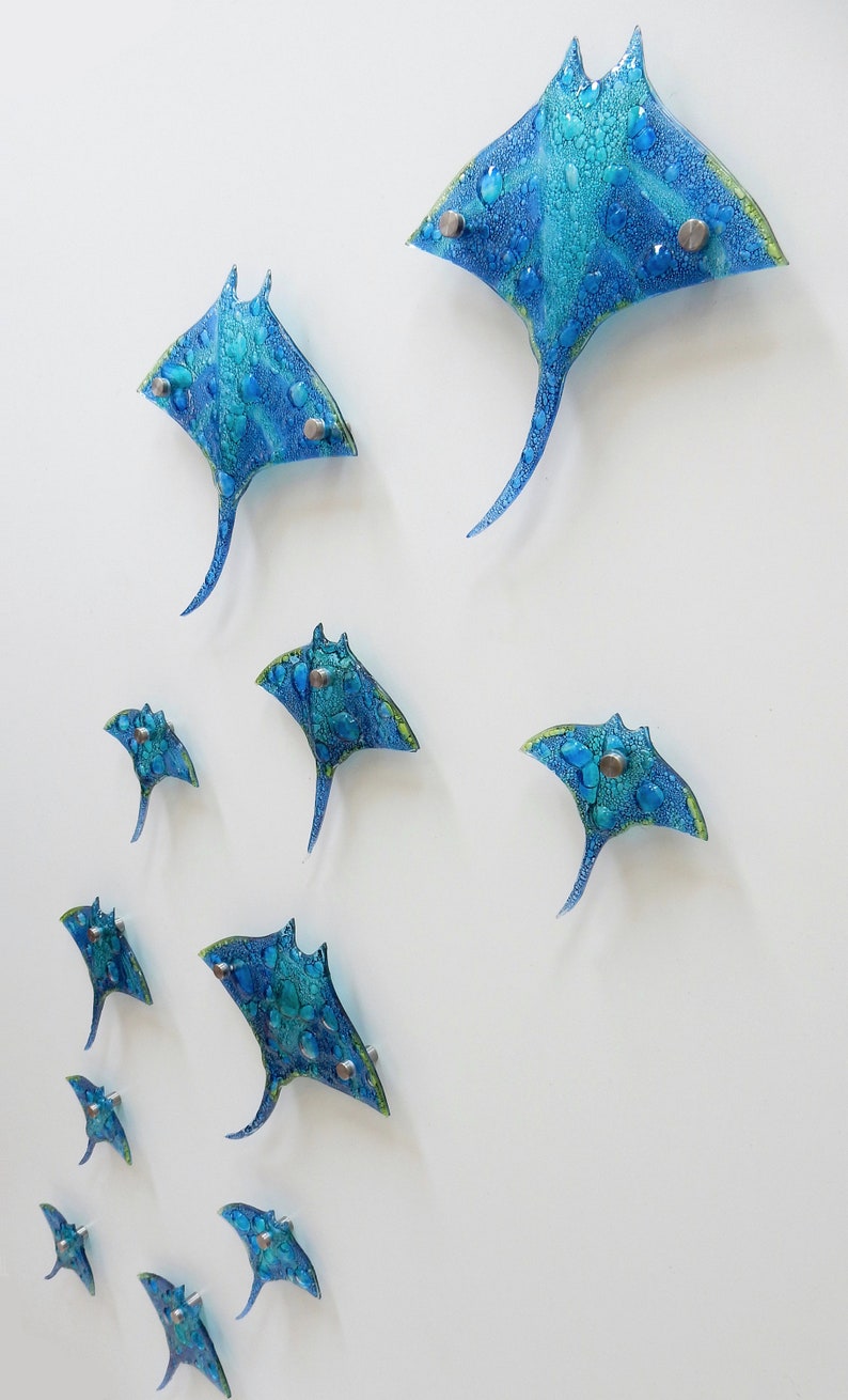 Fused Glass Stingrays. Manta Rays. Manta Rays Wall Art. - Etsy