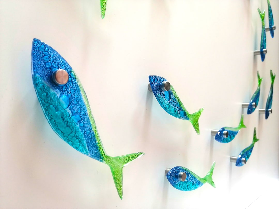Fused Glass Fish Wall Art: Ocean Decor, Set of 20 - Etsy