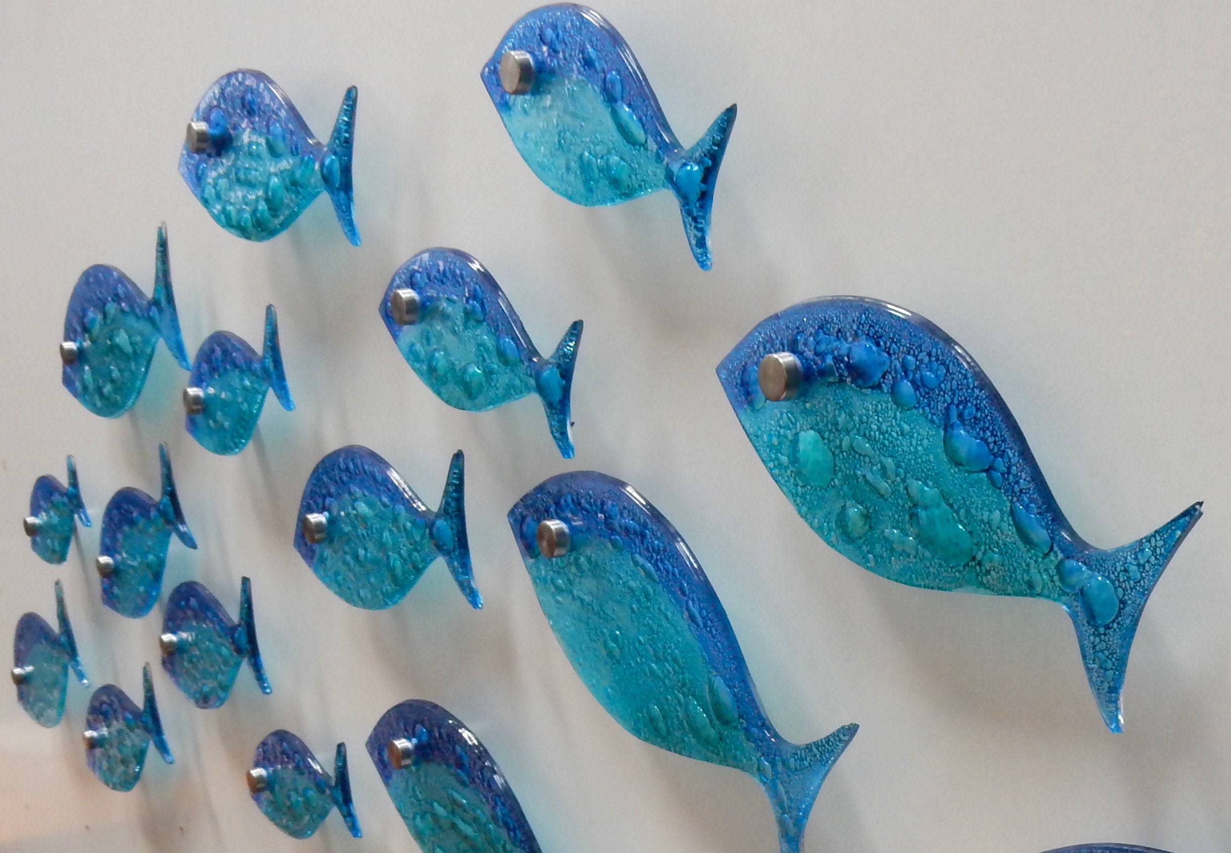 Fused Glass Fish Wall Art: Nautical Ocean Decor, 16-piece Set - Etsy