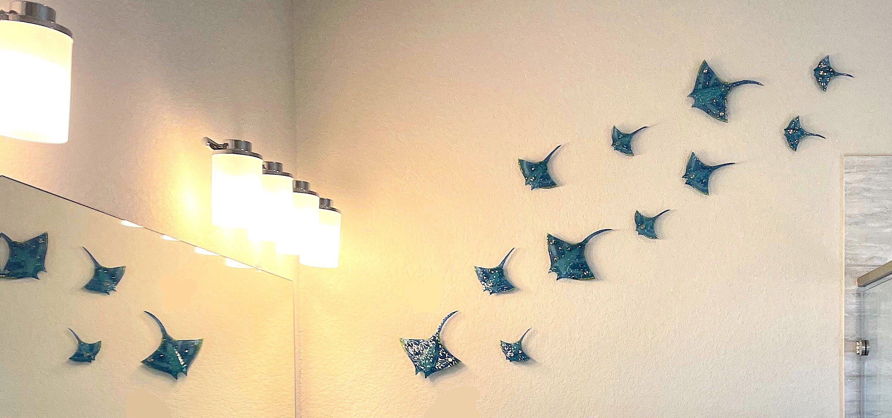 Fused Glass Stingray Wall Art: Coastal Beach House Decor - Etsy