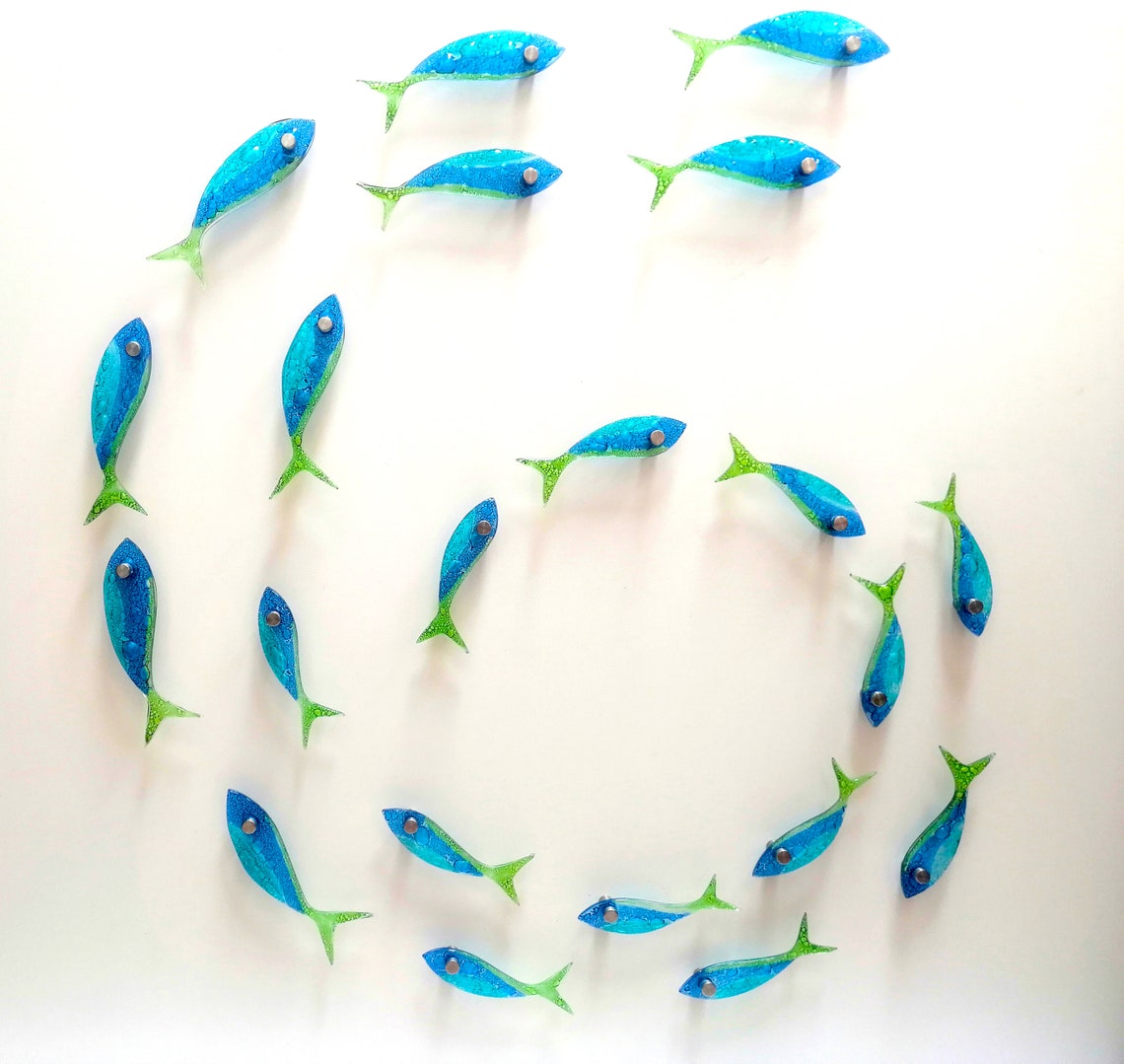 Fused Glass Fish Wall Art: Ocean Decor, Set of 20 - Etsy