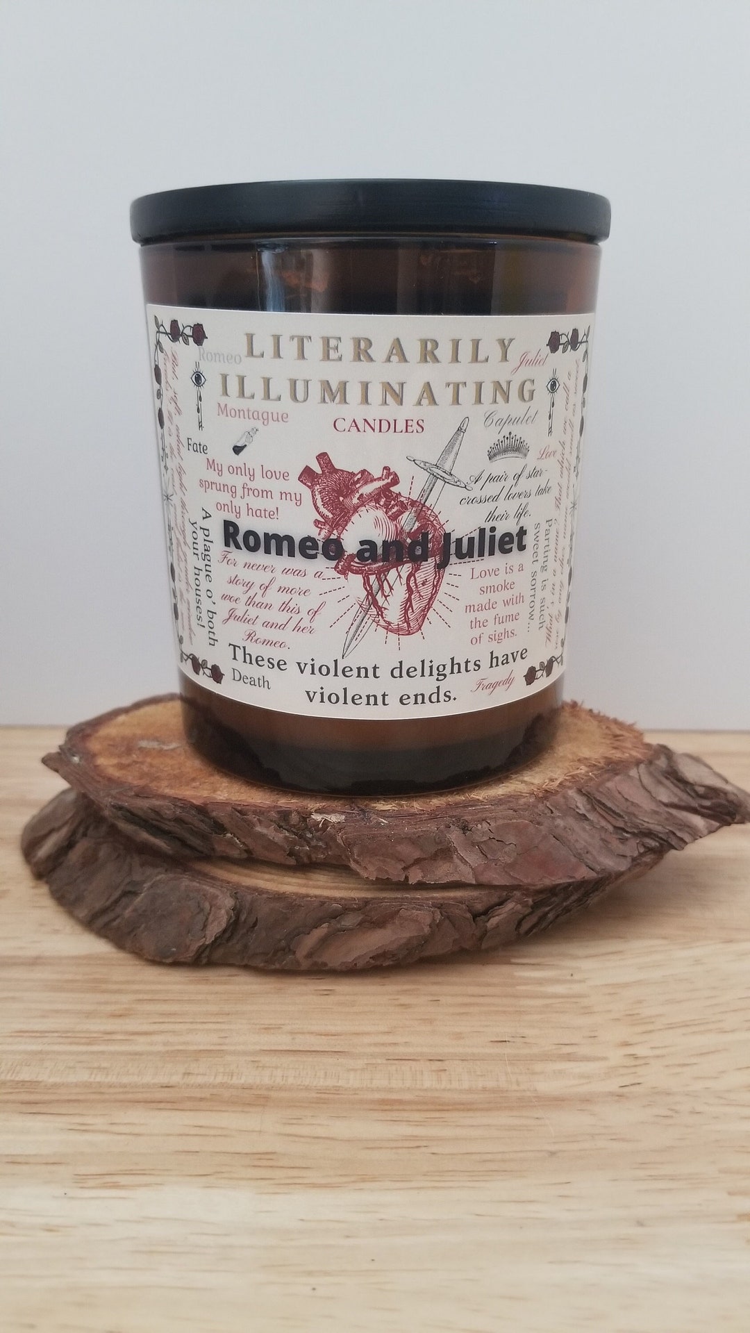 Romeo and Juliet Inspired Literary Candle Bookish Candle - Etsy