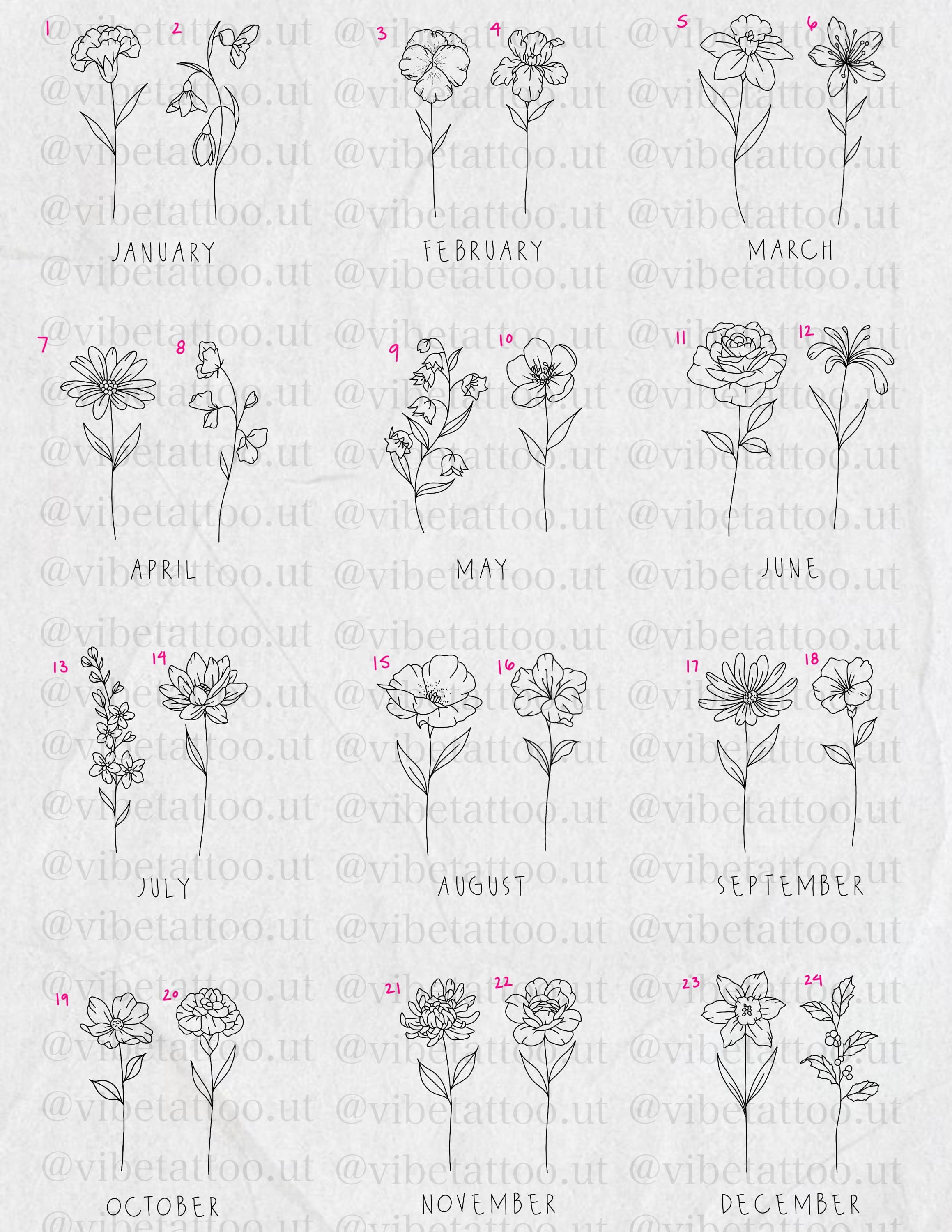 Custom Birth Flower Bouquet Design - Etsy