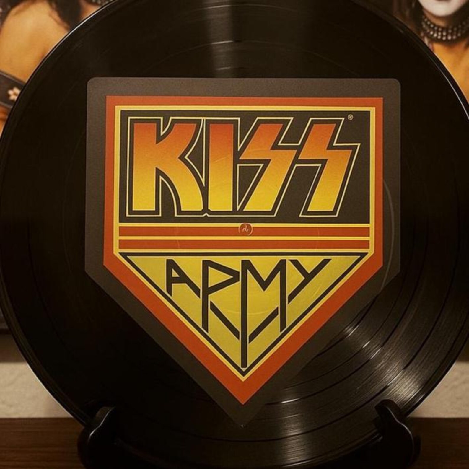 KISS Army Vinyl Art – Upcycled 12" Record Wall Decor – Rock Band Logo ...