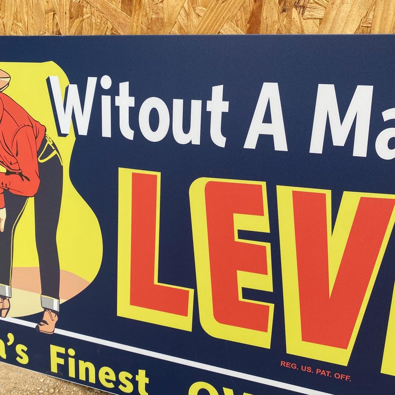 Vintage Style Aluminum Levi’s Denim Overalls Sign - Etsy