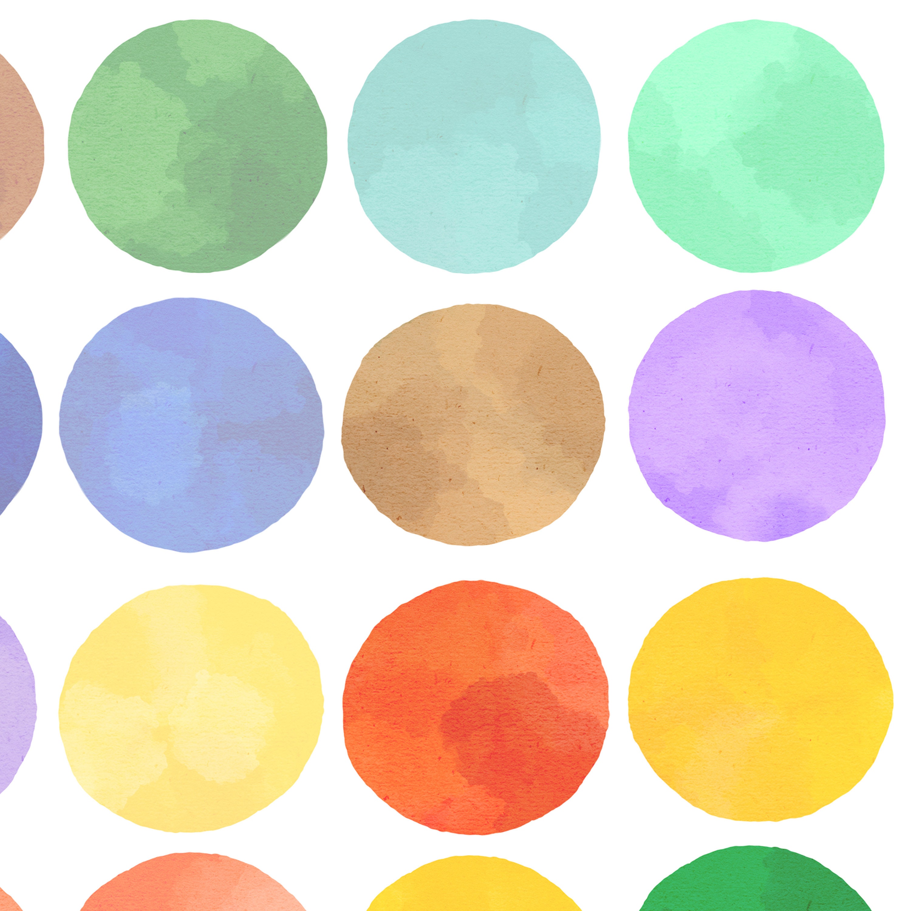 Watercolor Circles Clipart / Watercolor Clipart Dots / Dots | Etsy