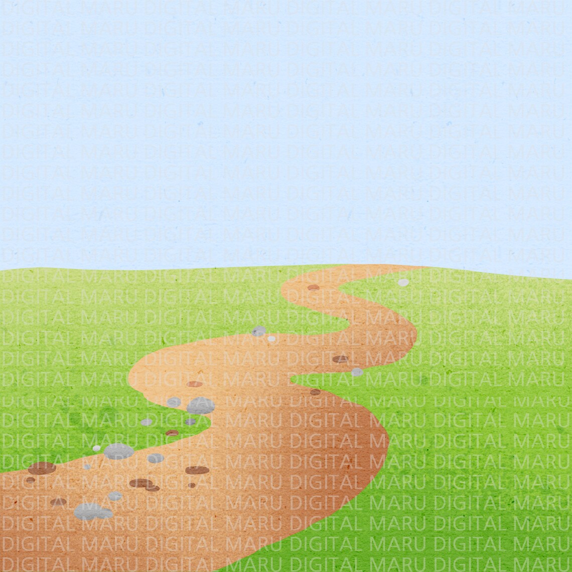 Watercolor Forest Path Clipart / Environment Download / | Etsy