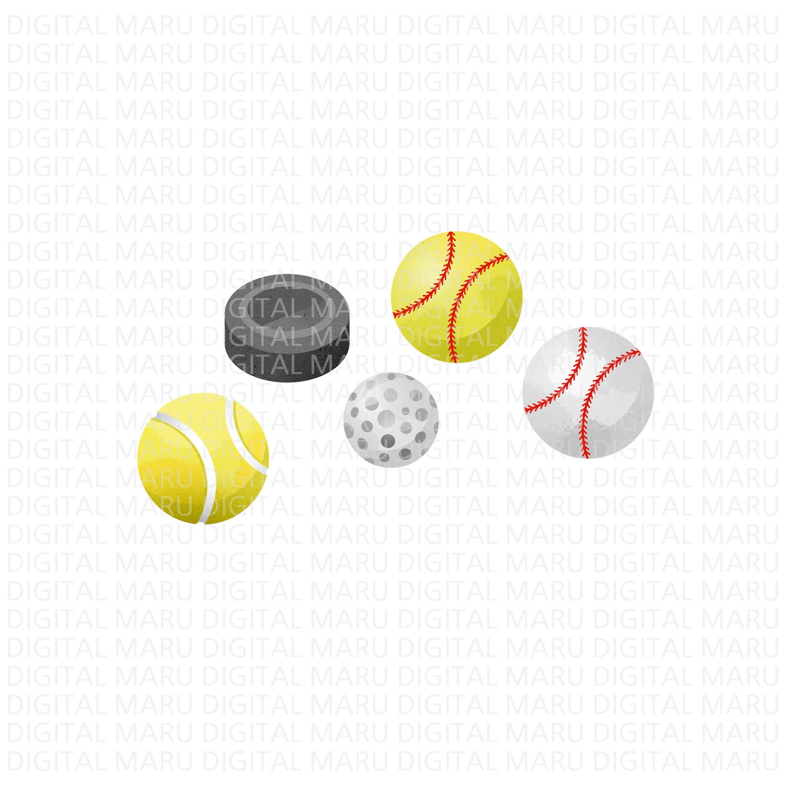 Watercolor Sports Clipart / Watercolor Sports Balls Download / Instant ...