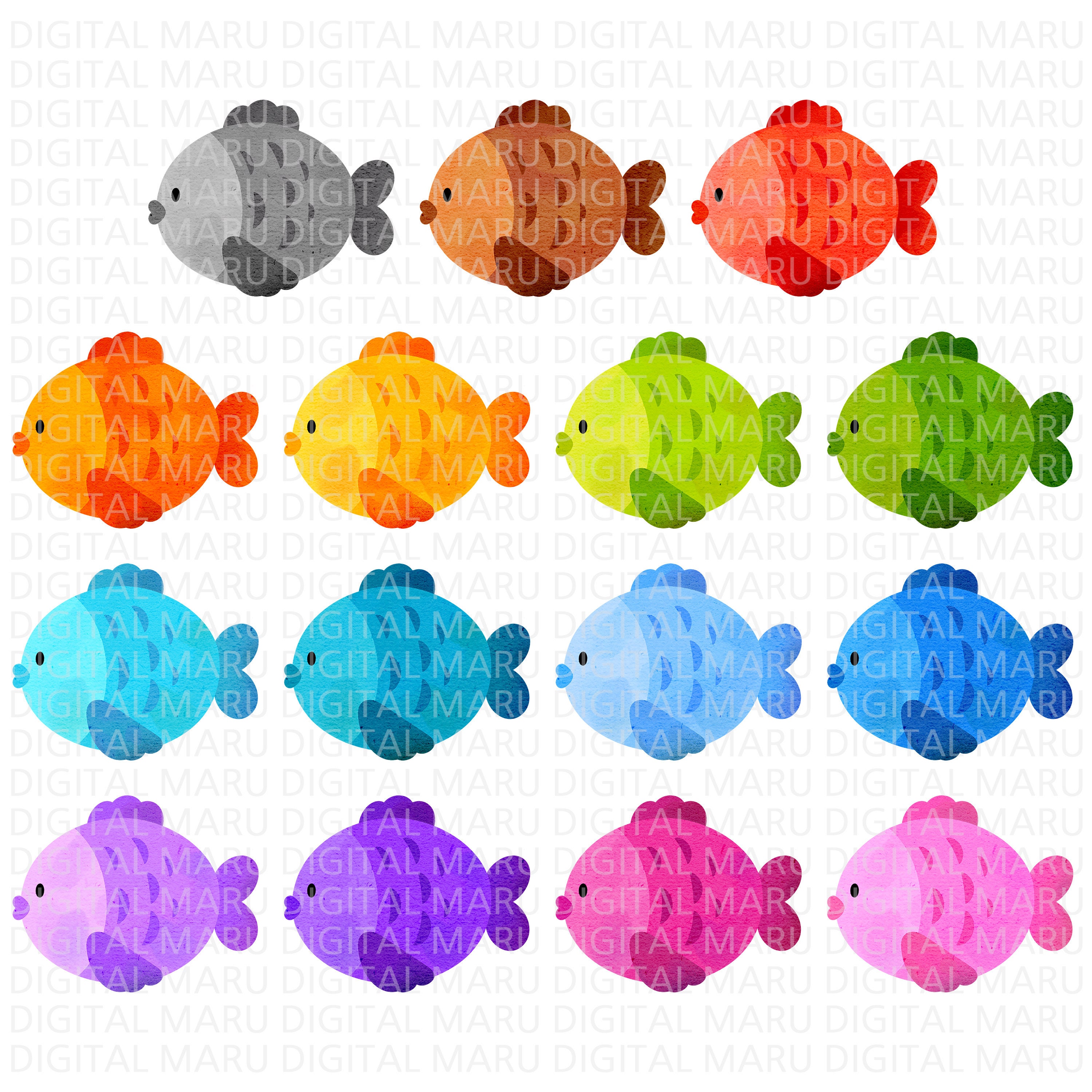 Watercolor Fish Clipart / Fishbowl Clipart / Pet Fish Clipart / Cute ...