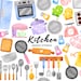 Watercolor Kitchen Clipart / Cooking Clipart / Baking Clipart / Cooking ...