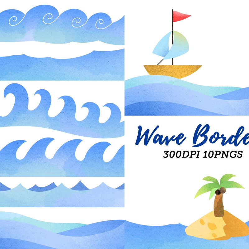 Wave Borders - Etsy