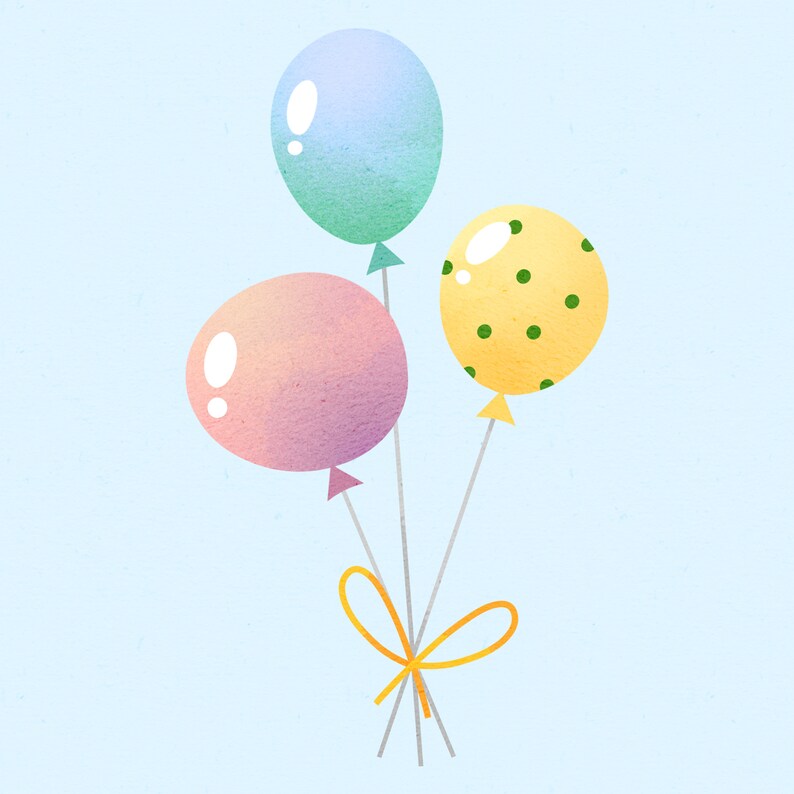 Watercolor Balloons Clipart / Instant Download / Party Balloons ...