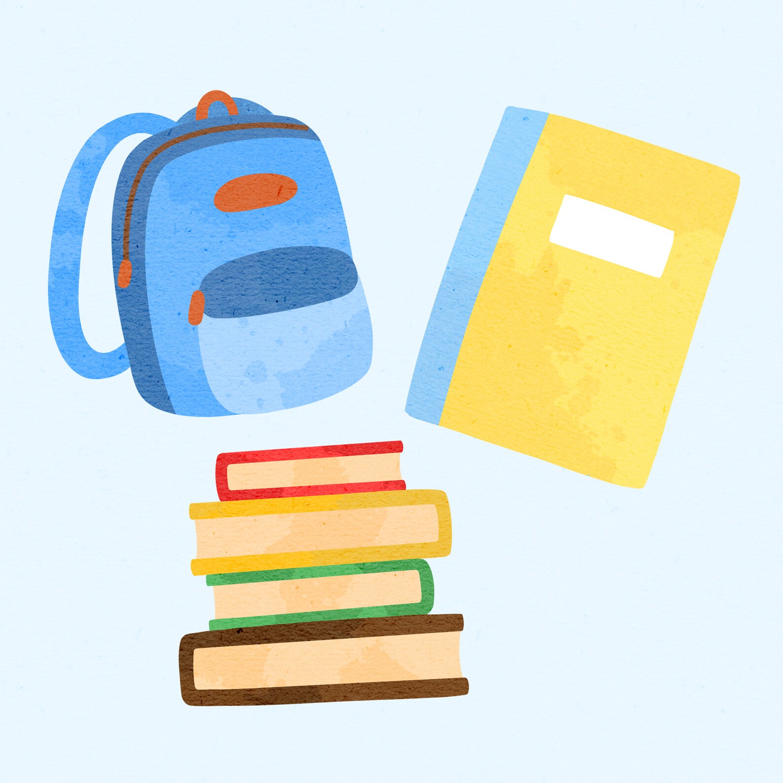 Watercolor School Clipart / Back to School Download / Cute School ...