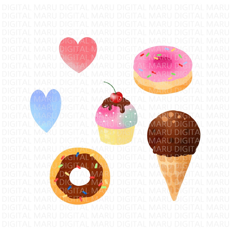 Watercolor Junk Food Clipart / Fast Food Download / Popcorn / - Etsy