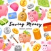 Watercolor Saving Money Clipart / Piggy Bank Clipart / Money Clipart ...